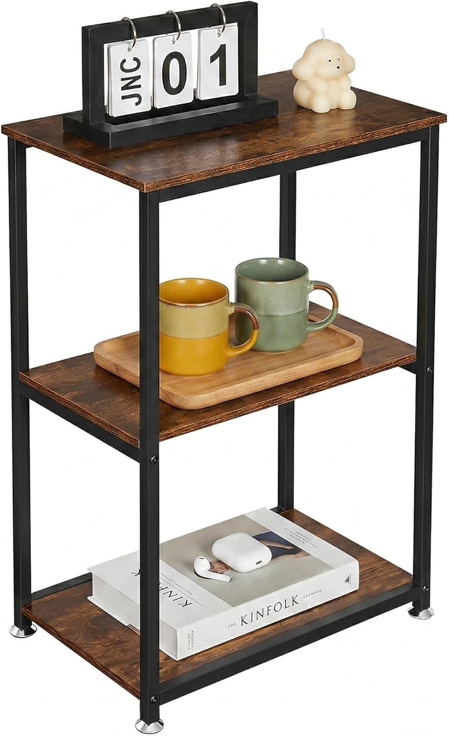 Amazon.com: VECELO Tall End Side Table,30" Height Nightstand with 3 ...