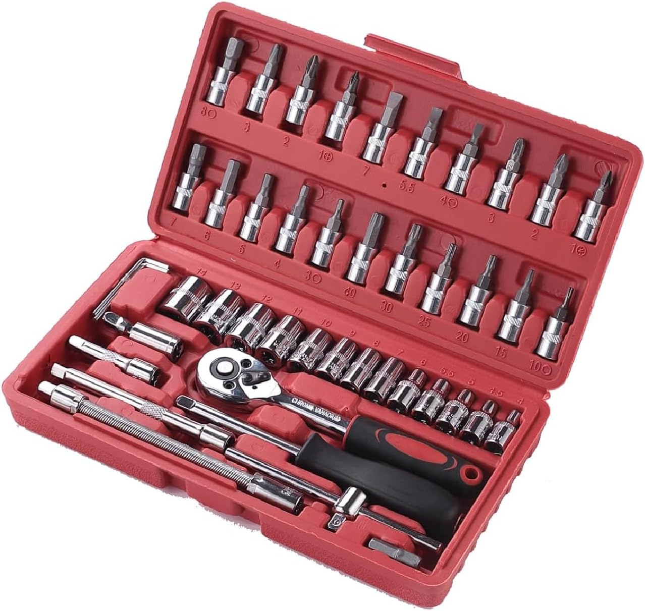 Cheston 46-in-1 Socket Set Multi Purpose Tool Kit w/Wrench & Precision ...