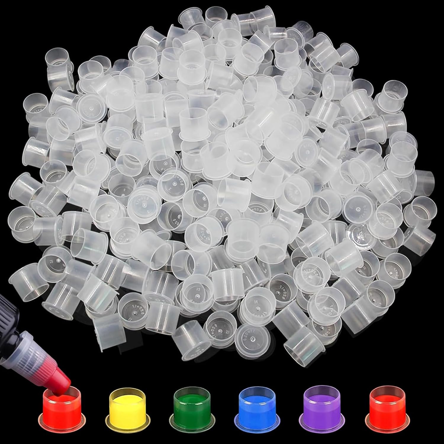 Amazon.com: Tattoo Ink Caps Extra Small 1000Pcs - Prgislew 8MM Tattoo ...