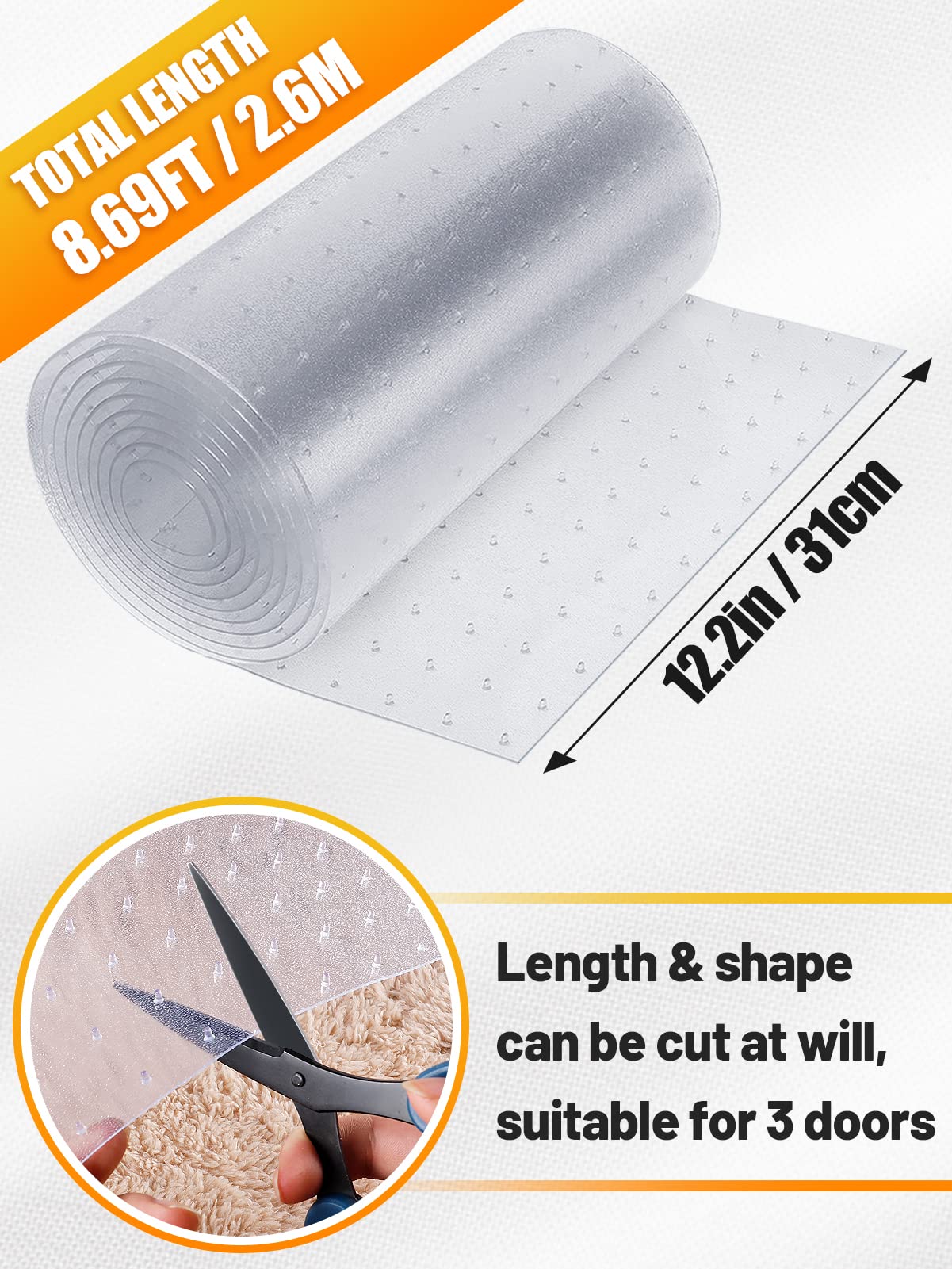 8.69Ft Cat Carpet Protector, Heavy Duty Plastic Pets Scratch Stopper ...