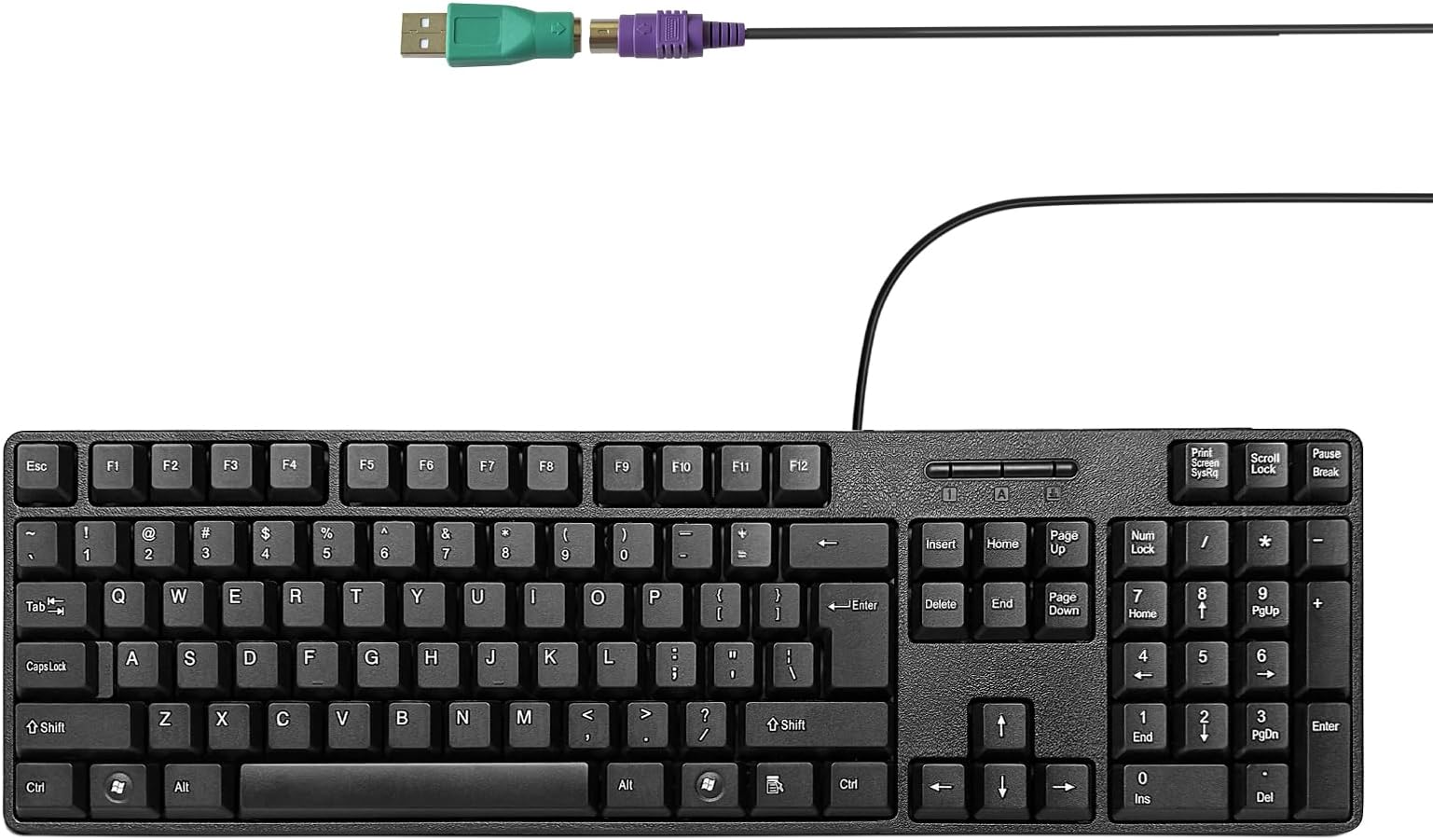 Amazon.com: YORUNOHOSHI Wired PS2 104 Keys Computer Keyboard with ...