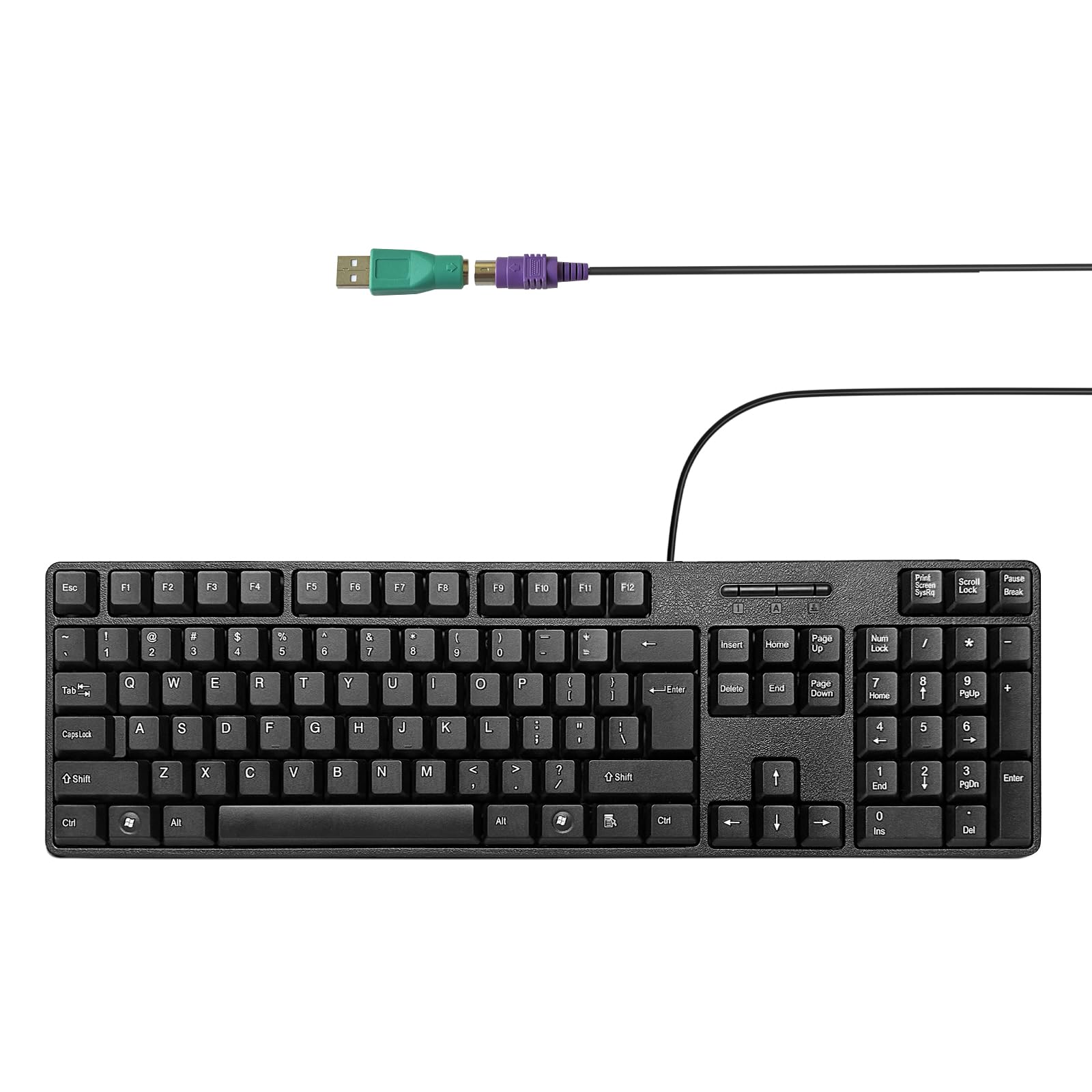 Amazon.com: YORUNOHOSHI Wired PS2 104 Keys Computer Keyboard with ...