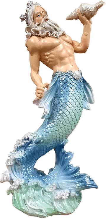 Amazon.com: The Bridge Collection-10.5" Hand-Painted Mermaid King ...