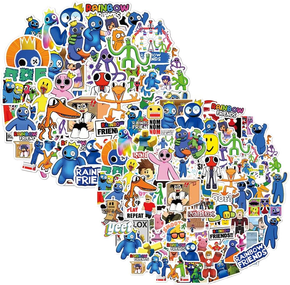LKNBIF 100 Pieces Rainbow Friends Stickers, Vinyl, Cartoon Graffiti ...