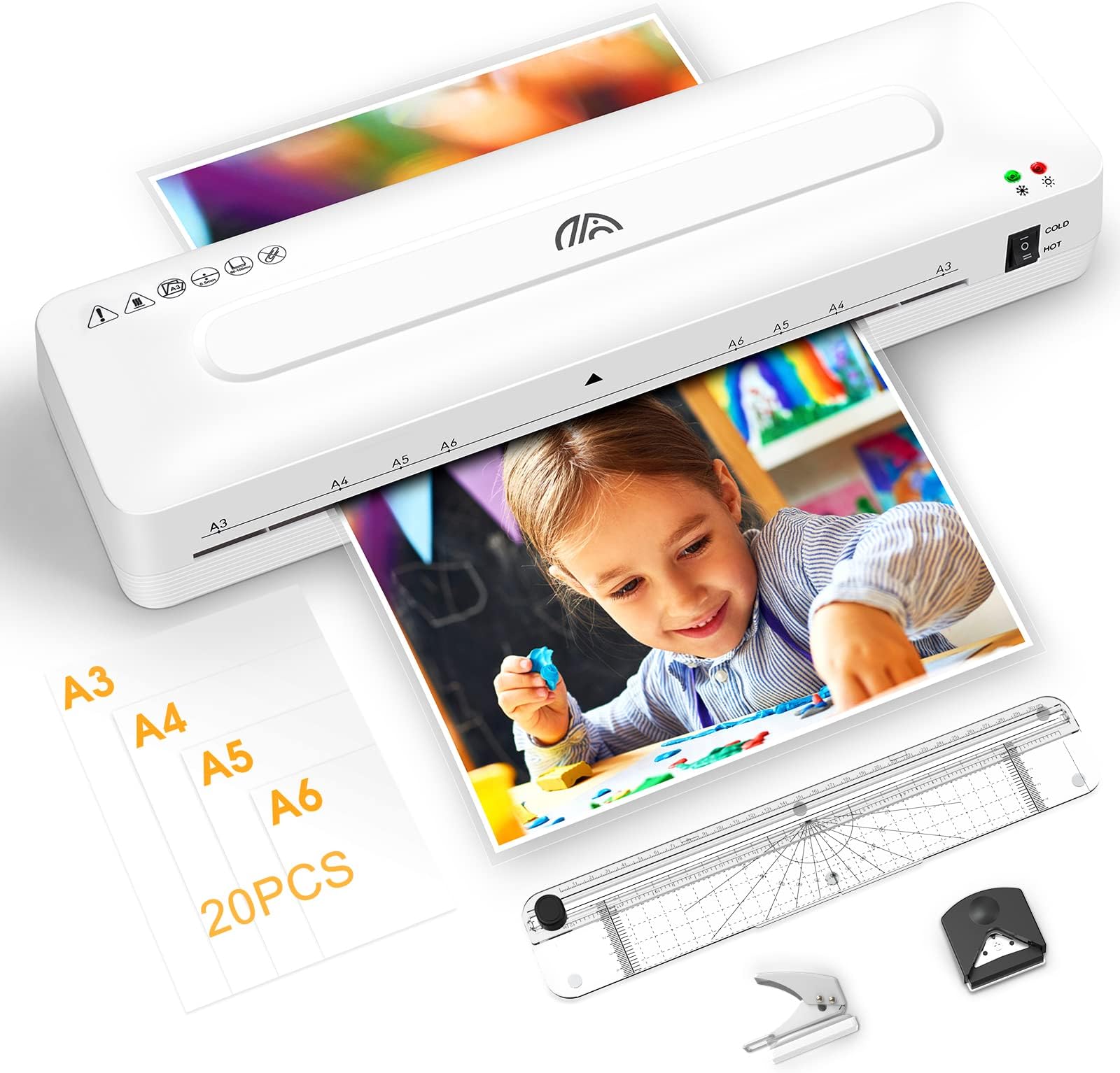 Laminator Machine,13 Inches A3 Laminator for A3/A4/A5/A6,Hot and Cold ...