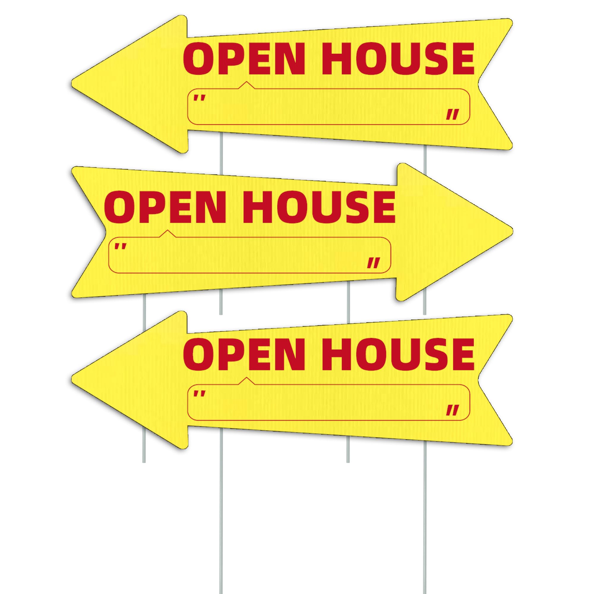 Amazon.com: Open House Yellow Arrow Yard Signs with Stakes-16 x 5 in ...
