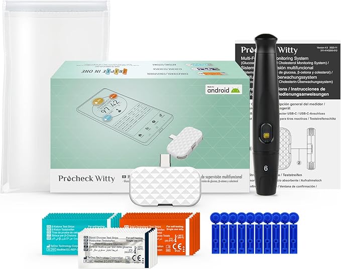 Amazon.com: MbH Glucose, Cholesterol Testing Kit + Free App. XPER ...