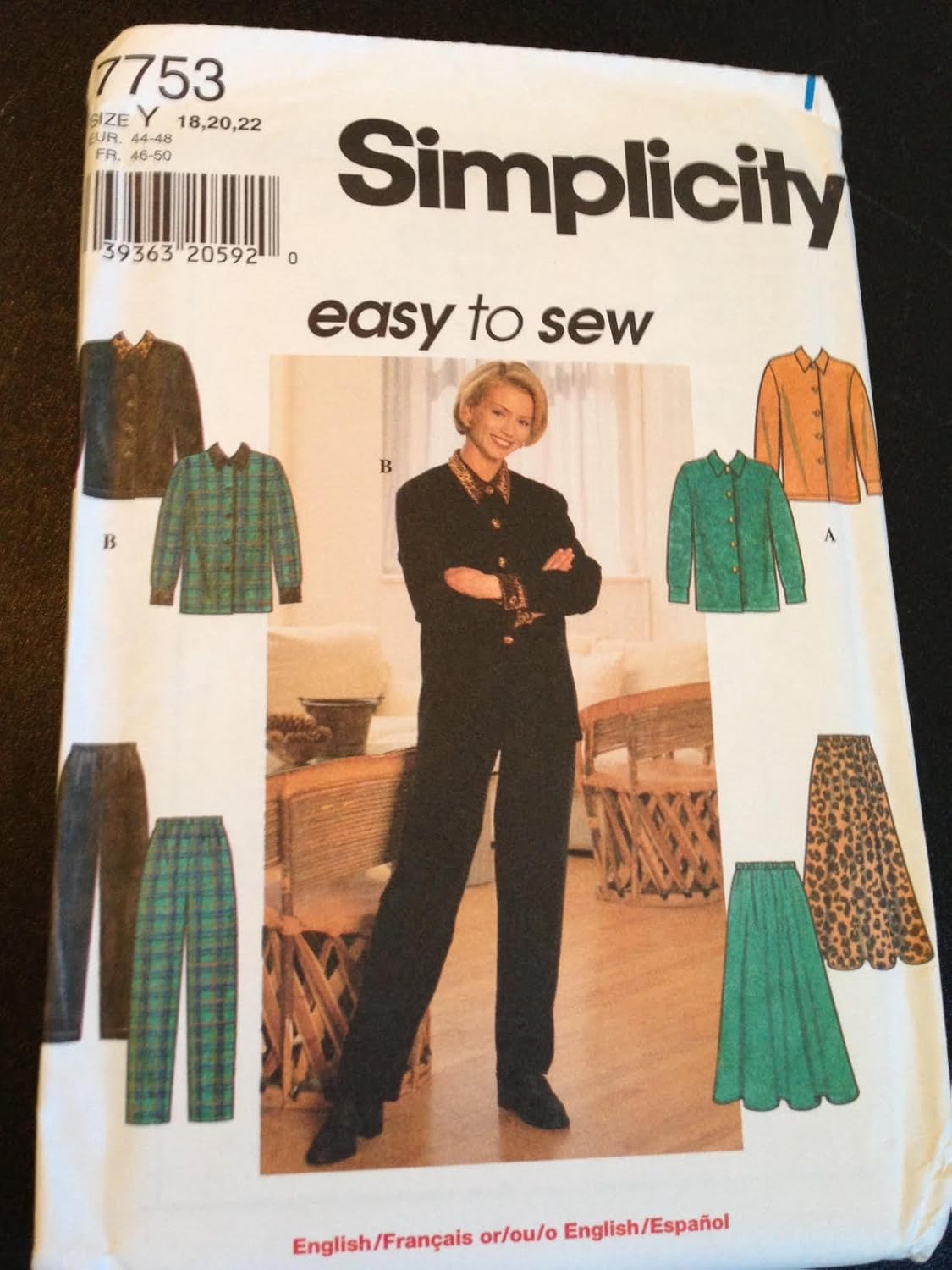 Amazon.com: Simplicity 7753 Sewing Pattern, Misses' Top, Skirt and ...