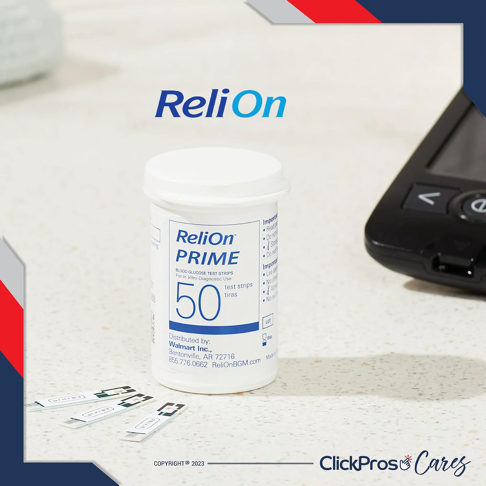Snapklik.com : ReliOn Reli On Blood Glucose Test Strips, 3 Pack Bundle ...