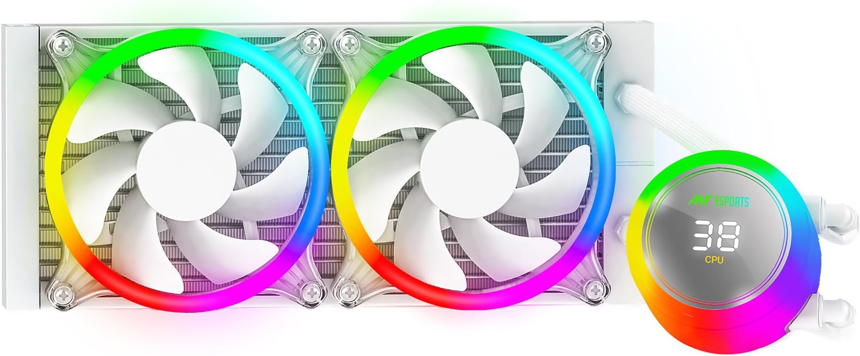 Ant Esports ICE Glow 240 ARGB 240mm ARGB Liquid Cooler/AIO with Display ...
