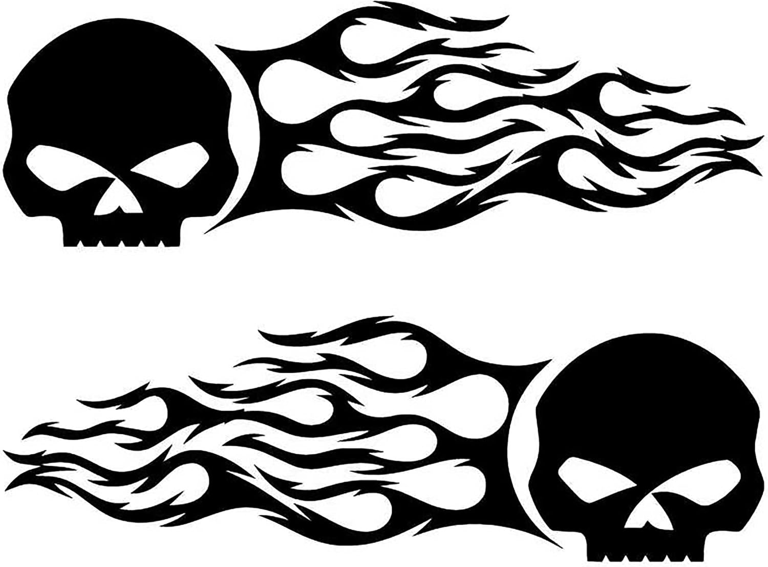 Amazon.com - AG- Skull Flame Sticker Set, 2-Pack Vinyl Decals for Car ...