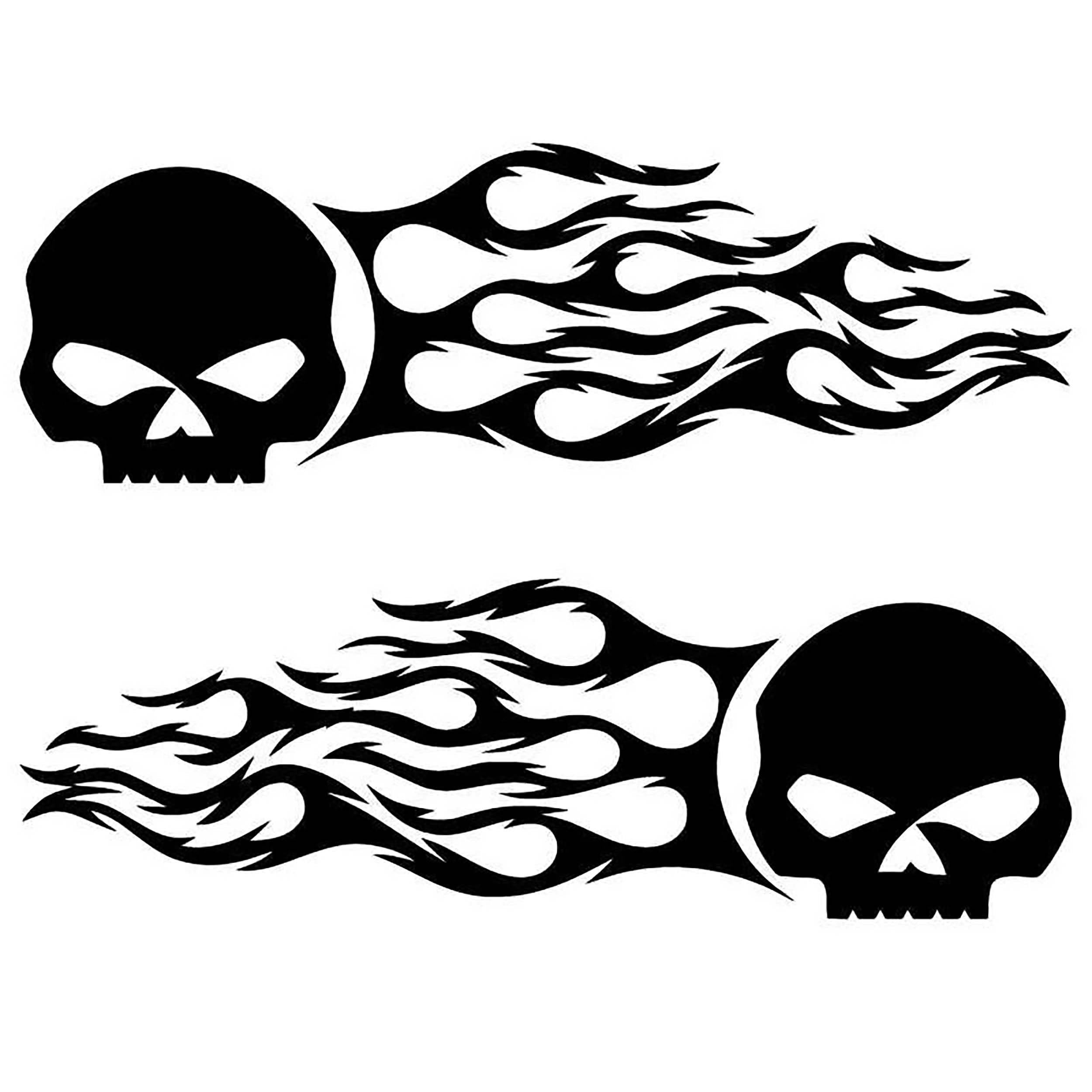 Amazon.com - AG- Skull Flame Sticker Set, 2-Pack Vinyl Decals for Car ...