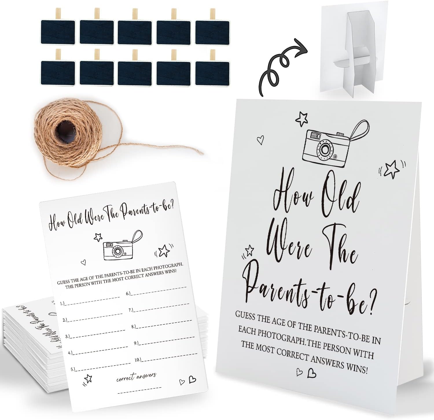 Amazon.com: Toctose Baby Shower Game - How Old were The Parents-to-Be ...