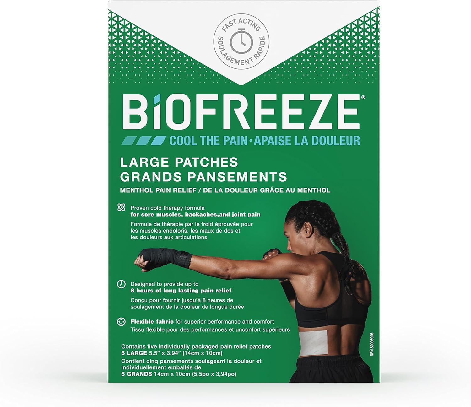 BioFreeze Large Patch, for Sore Muscles, Backaches and Joint Pain, 5 ...
