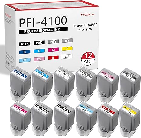Amazon.com: PFI-4100 Ink Cartridges - High Capacity Compatible for ...
