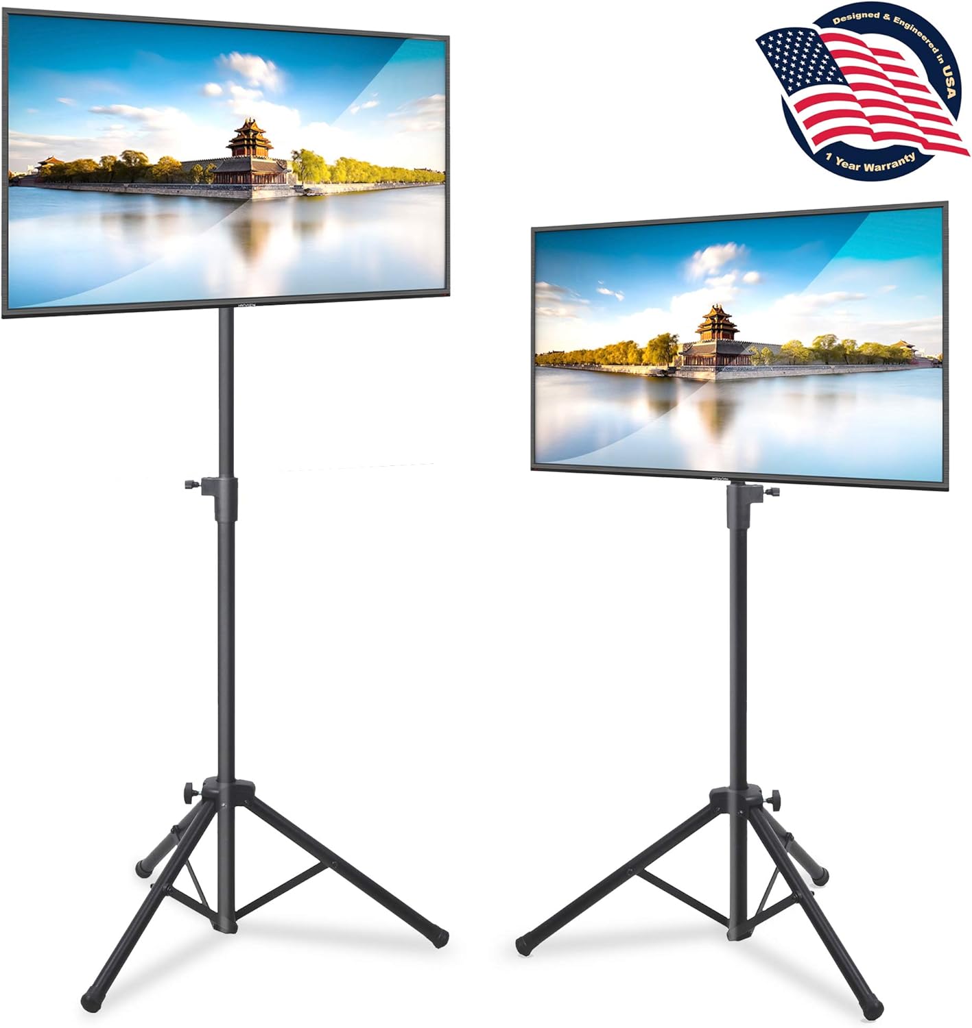 Amazon.com: Pyle LED TV Tripod Stand - 2 Pcs Portable TV Stand ...