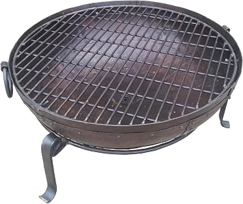 70cm Fire Bowl With Stand and Grill – Genuine Handmade Steel Fire Pit ...