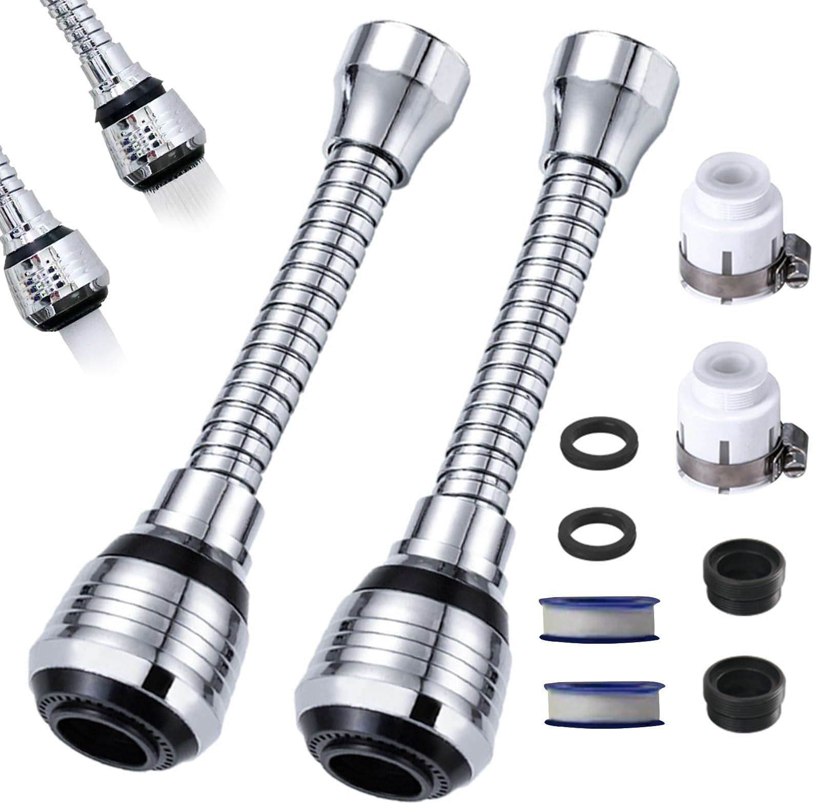 2 Pcs Faucet Extension, Faucet Sprayer Attachment, Kitchen Faucet ...