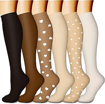 Amazon.com: CHARMKING 6 Pairs-Compression Socks for Women & Men ...