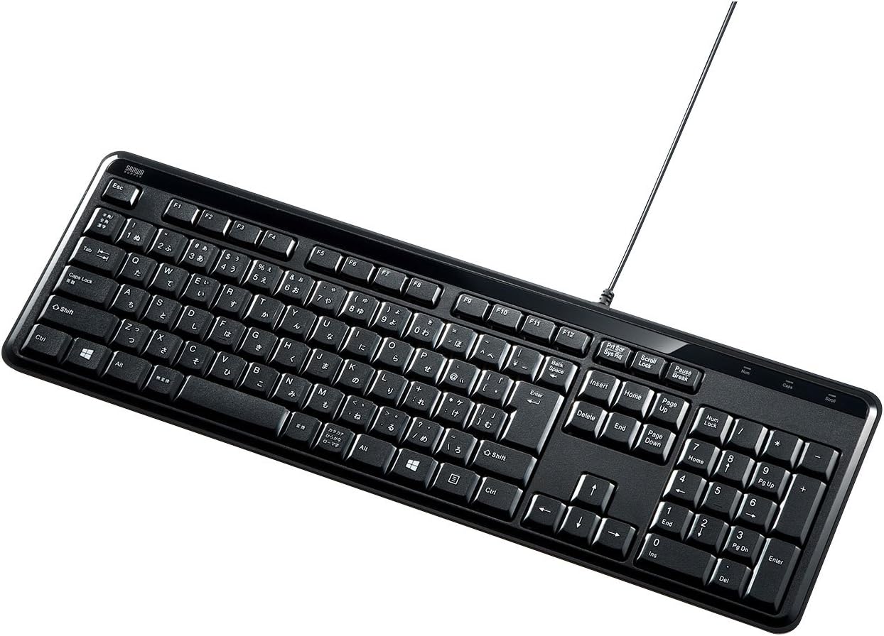 Amazon.co.jp: Sanwa Supply SKB-SL29BK Wired USB Quiet Slim Keyboard ...
