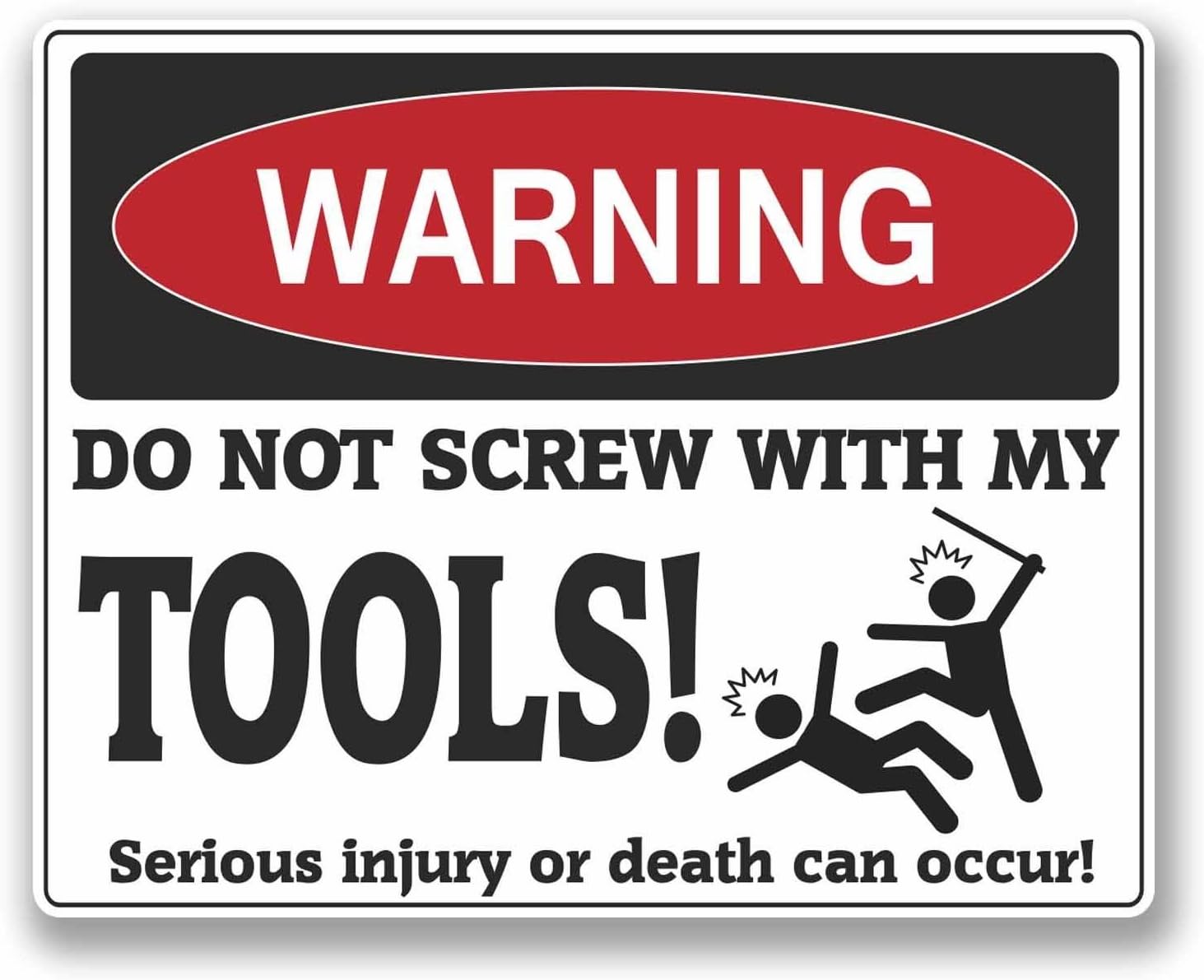 Amazon.com: 2 x Funny Tools Tool Box Warning Vinyl Stickers
