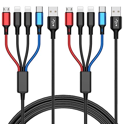 Amazon.com: Multi Charging Cable 4-in-1 Multi Charger Cable [2Pack-4FT ...