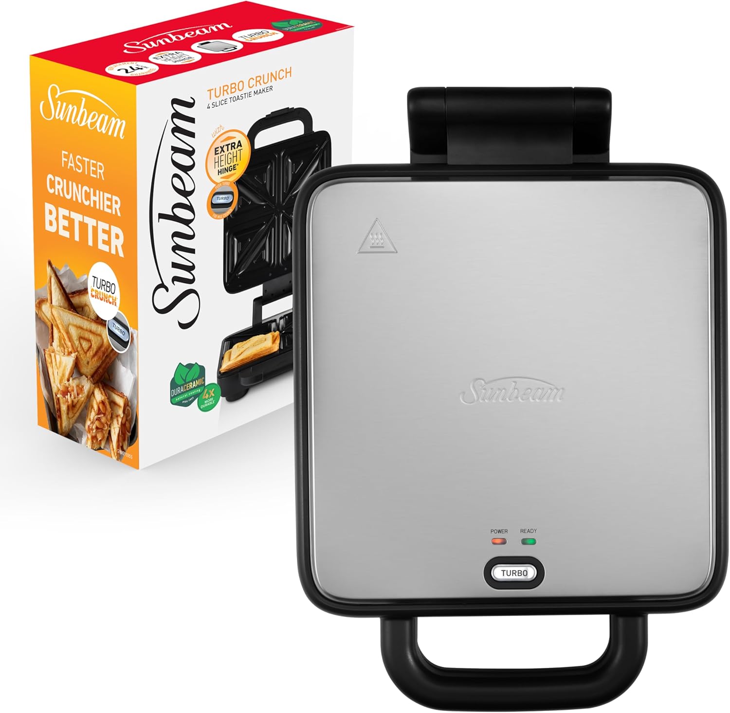 Sunbeam Turbo Crunch 4-Slice Toastie Maker | Turbo Button For Extra ...