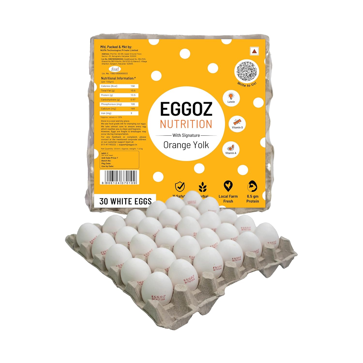 Eggoz Farm Fresh High Protein White Eggs, 30 Pieces : Amazon.in: Grocery & Gourmet Foods