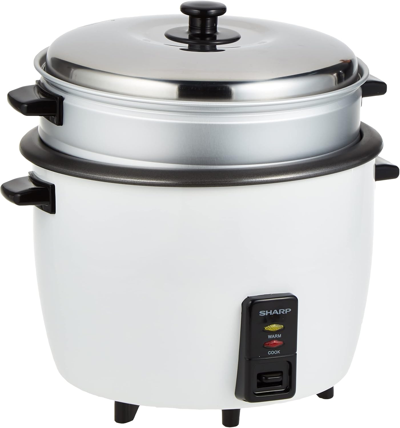 Sharp 900W 2.8L(15 Cups) 2-in-1 Non-Stick Rice Cooker & Food Steamer ...