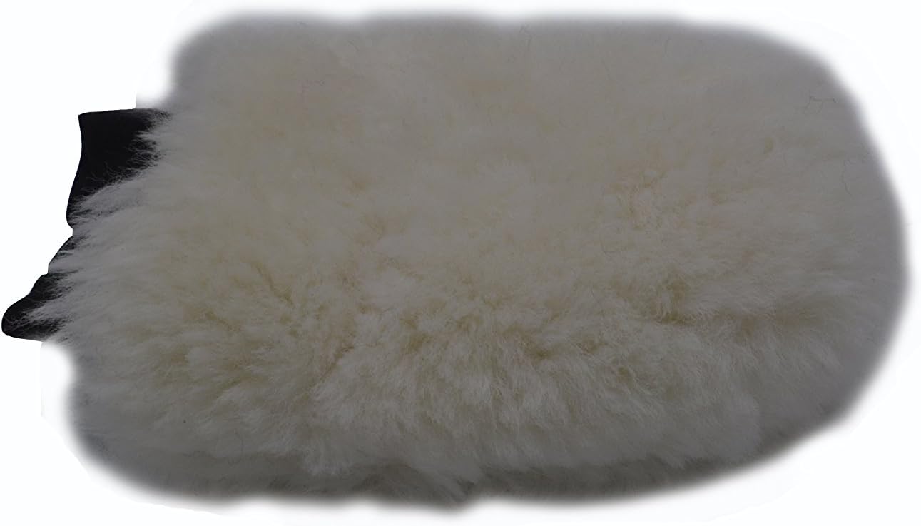meryno Genuine sheepskin polishing mitt car, horses wash lambswool ...