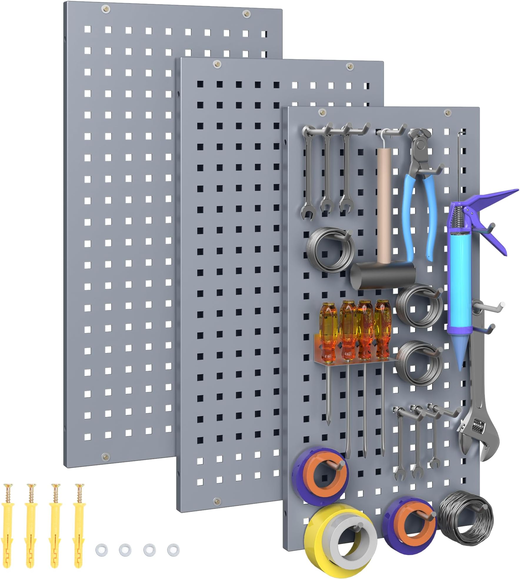 Amazon.com: YITAHOME Metal Pegboard Panels for Walls Garage, 3Pcs ...