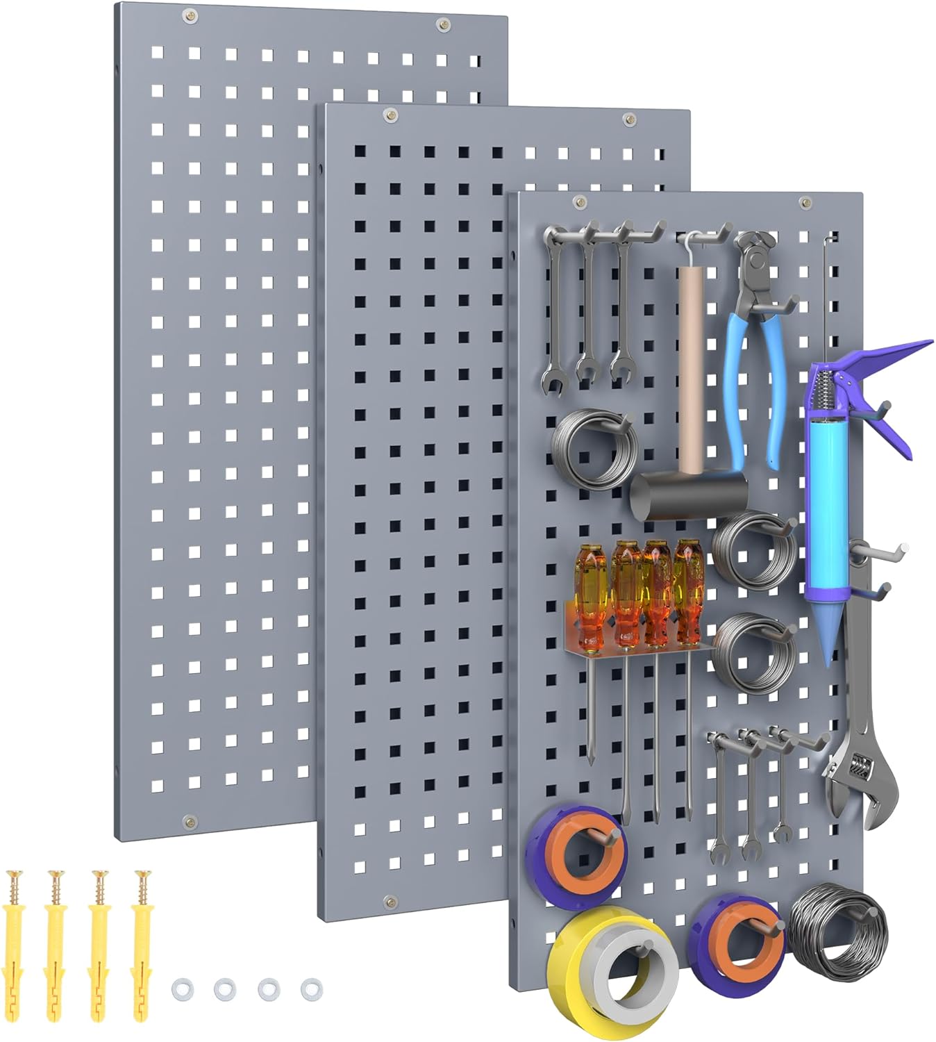 Amazon.com: YITAHOME Metal Pegboard Panels for Walls Garage, 3Pcs ...
