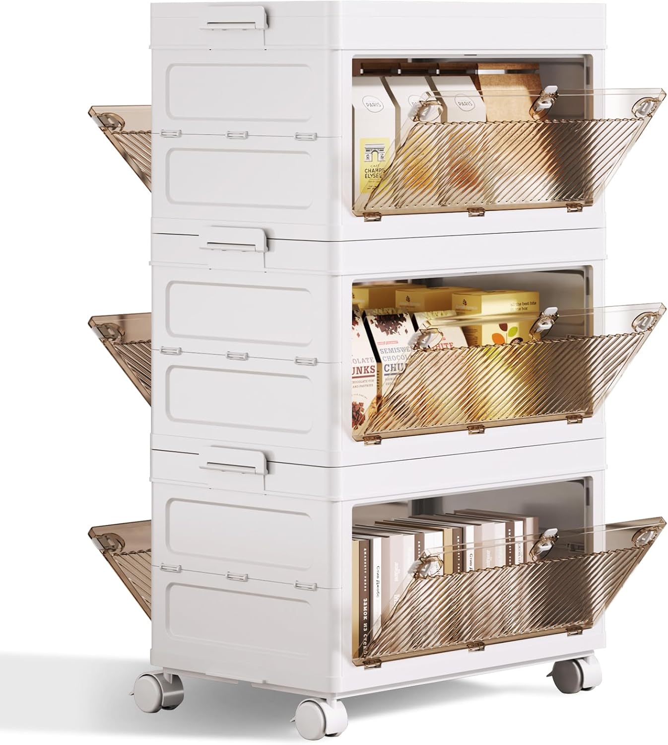 Amazon.com - QudraKast 3-Tier Stackable Plastic Storage Bins - 67QT ...