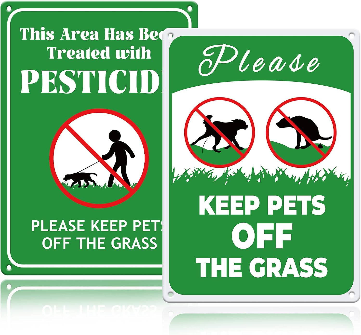 GLOBLELAND 2 Pack Keep All Pets Off The Grass Caution Signs Aluminum ...