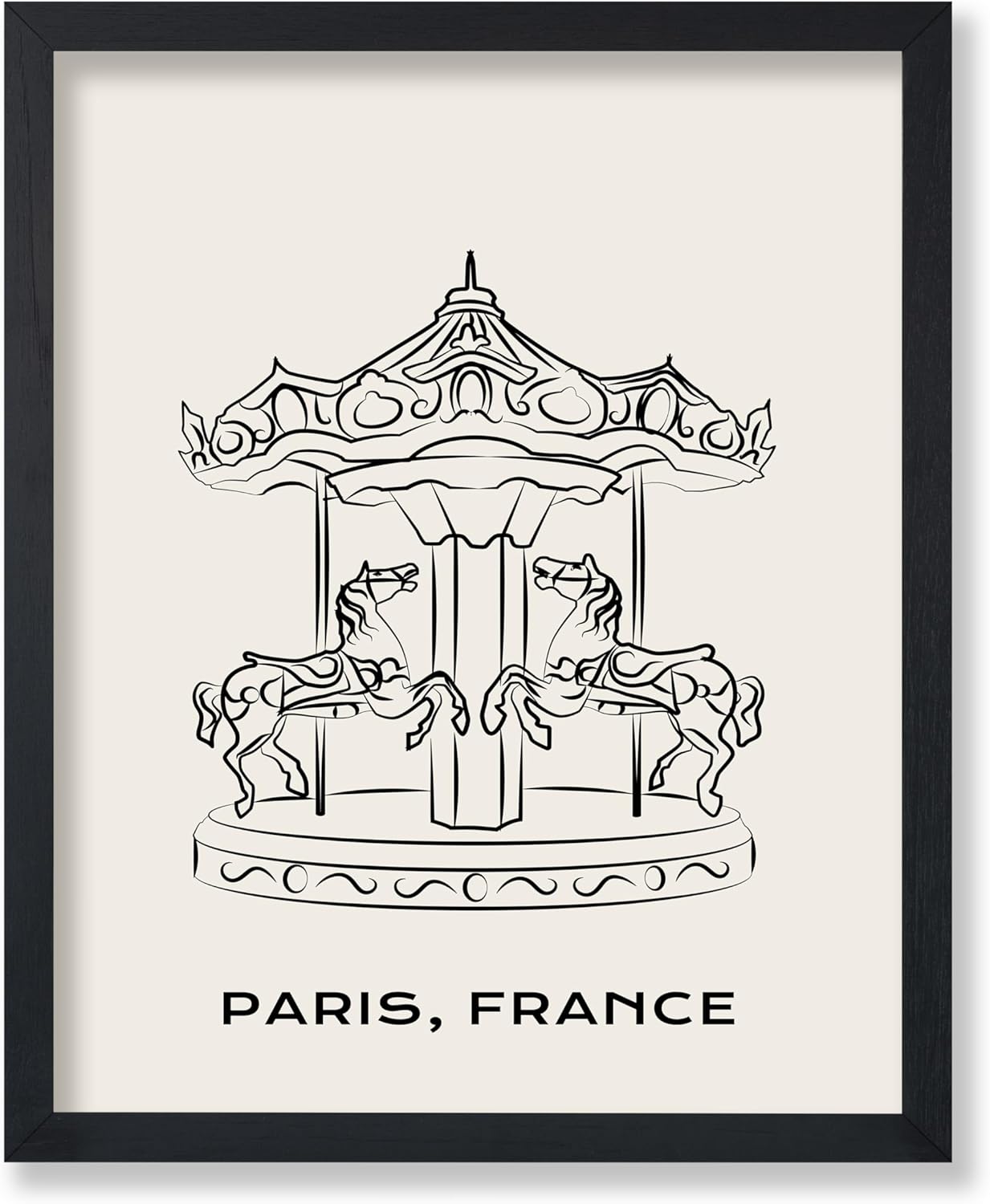 Amazon.com: Poster Master Carousel Poster - Retro Horse Print - Sketch ...
