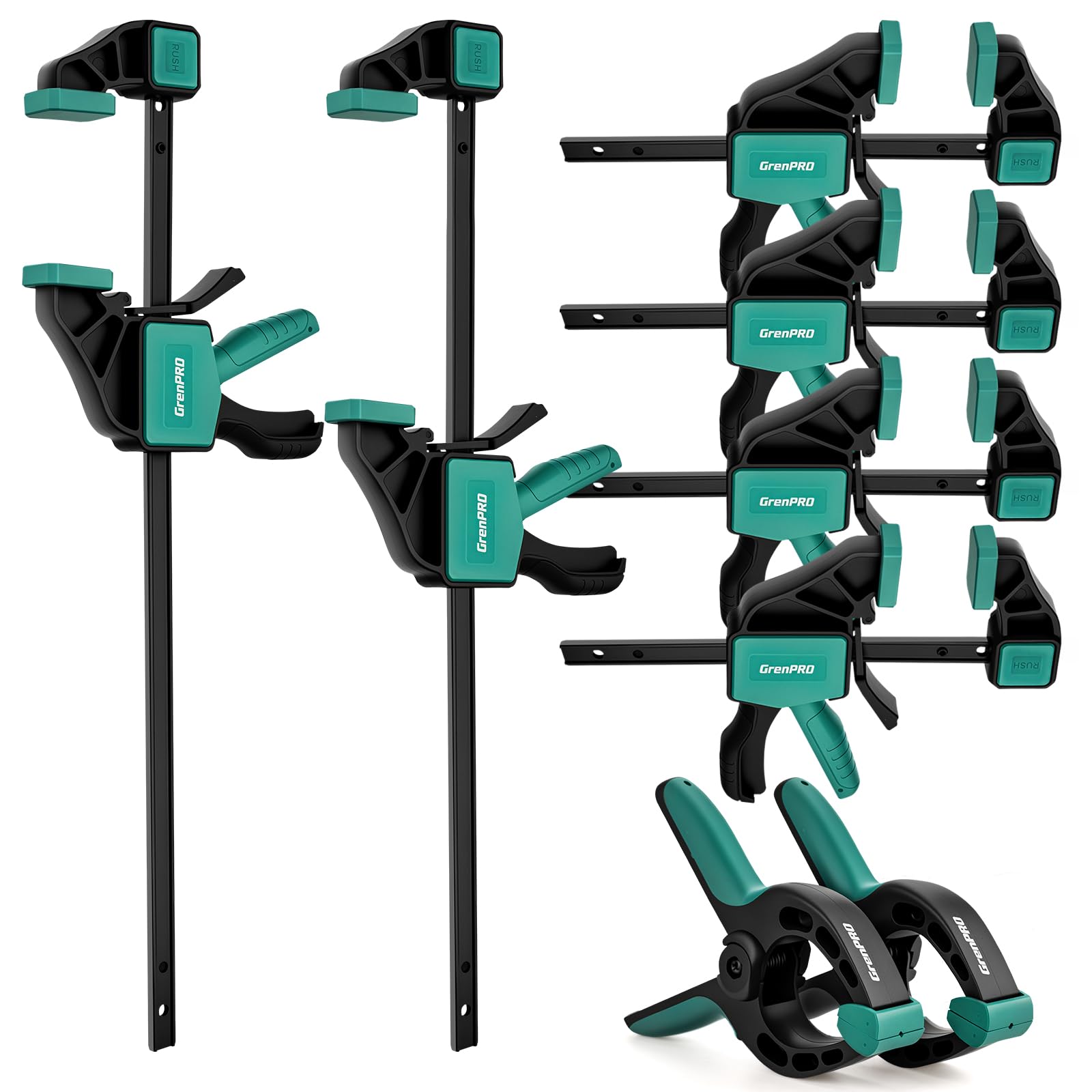 Snapklik.com : 8-Pack Bar Clamps For Woodworking, 12" And 6" Bar Clamps ...