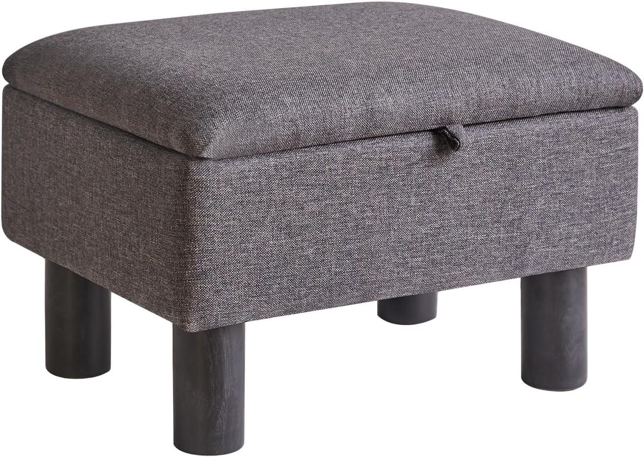 Aibiju Small Pouffe Footstool with Storage, Linen Fabric Pouf with ...