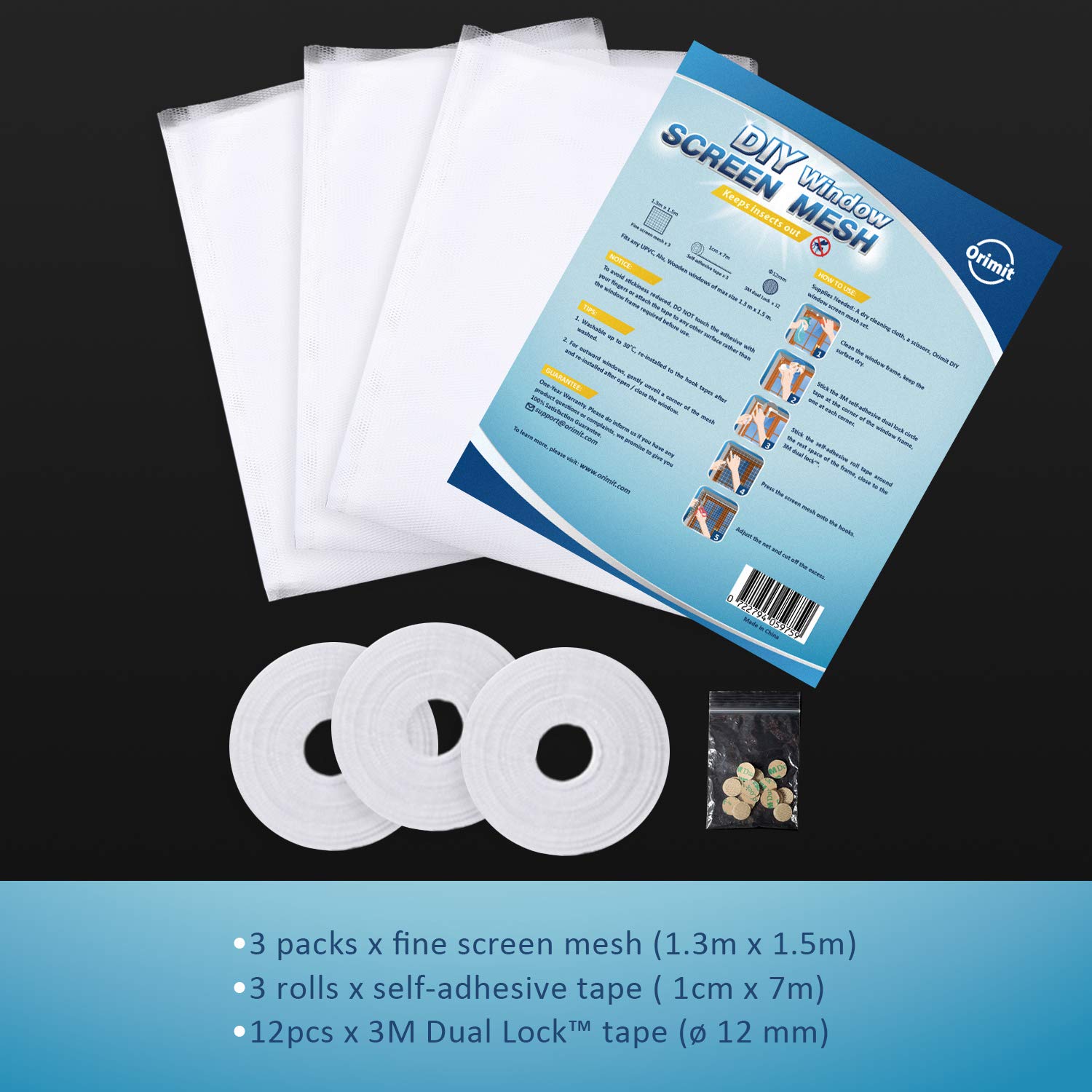 Buy Mosquito Net for Windows, Orimit 3 Packs Window Netting Insects ...