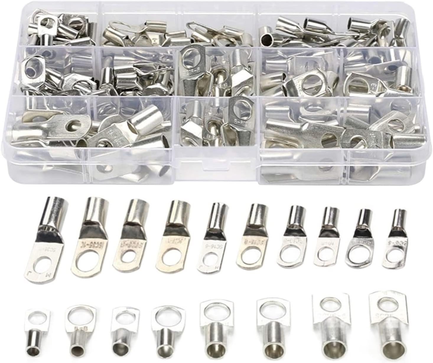 Amazon.com: Ring Terminals 100/170Pcs SC Bare Terminals Copper Ring Lug ...