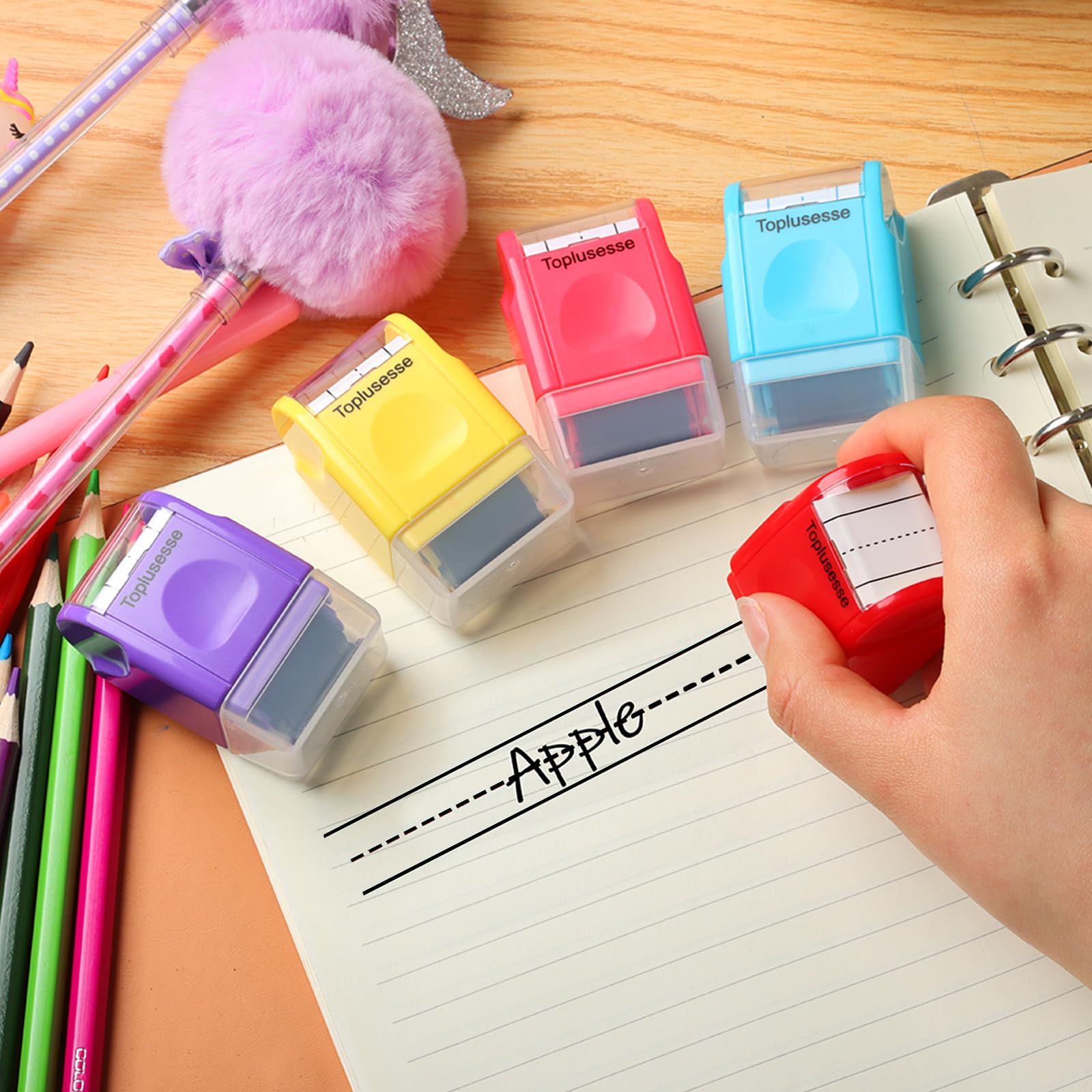 Snapklik.com : Toplusesse Dashed Handwriting Line Roller Stamps Self ...