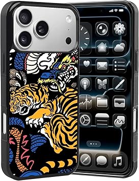Cute Phone Case for iPhone 17 Pro Max Case Dragon Tiger Chinese Style ...
