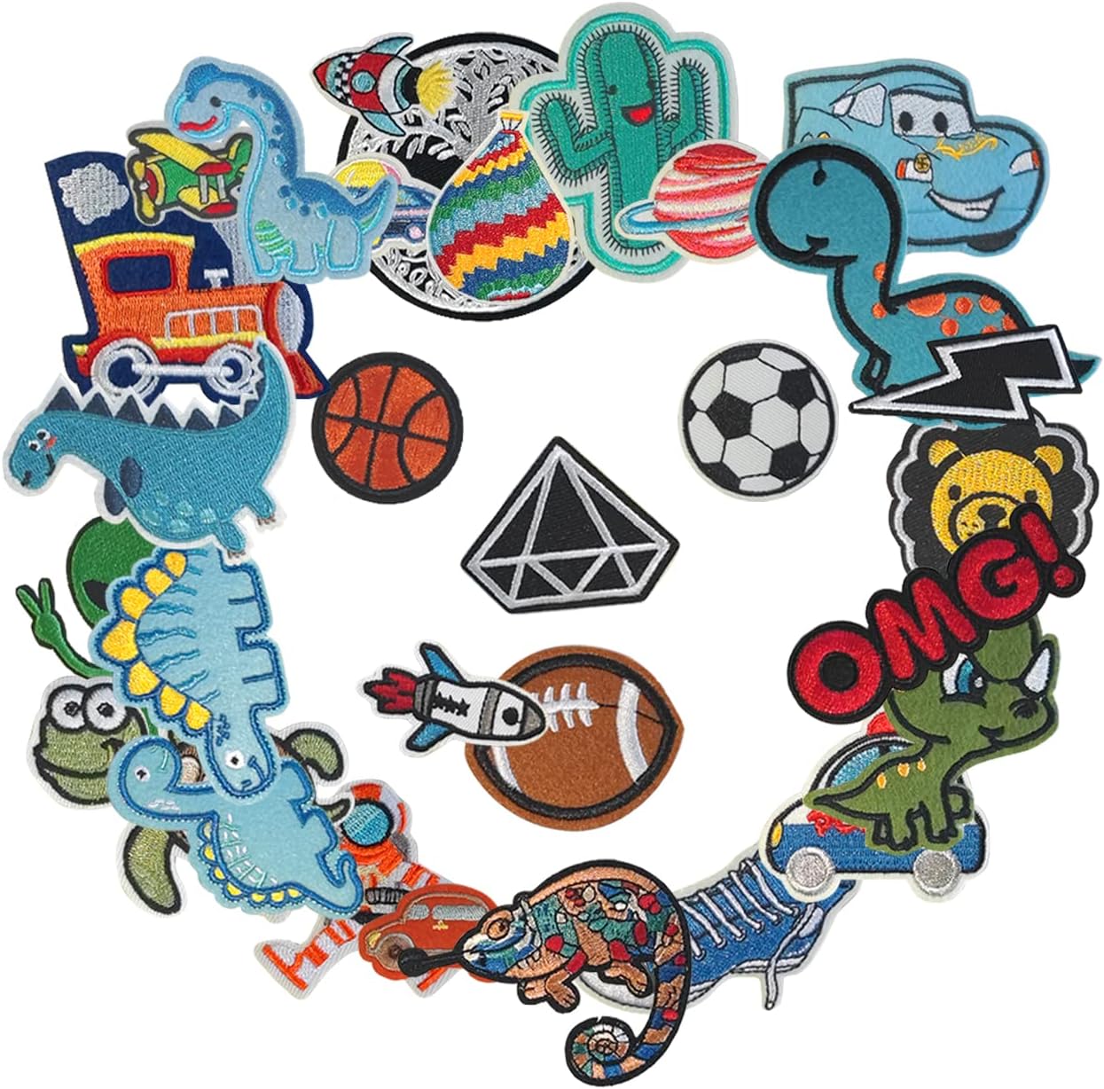 Amazon.com: 16pcs Ball Sports Equipment Iron on Patches Embroidered ...