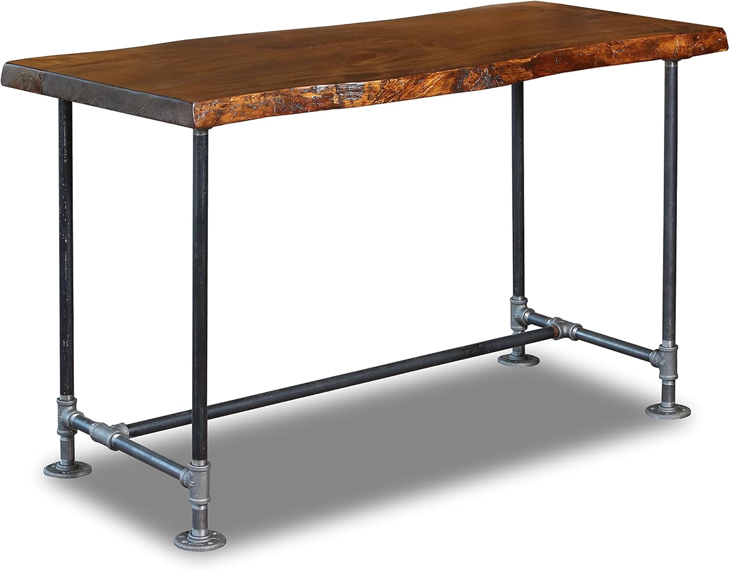 Amazon.com: Southern Rustic Logwerks Industrial Pipe Desk Live Edge Top ...