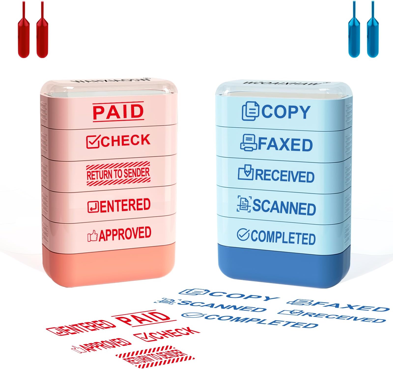 Amazon.com : Feifeiya 2 Pcs Self Inking Rubber Stamp Emailed and Faxed ...