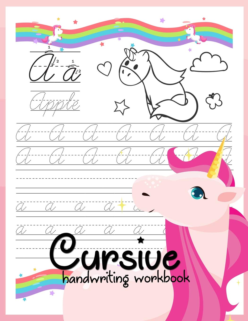 Buy Cursive handwriting workbook: Unicorn Cursive Writing Practice Book ...