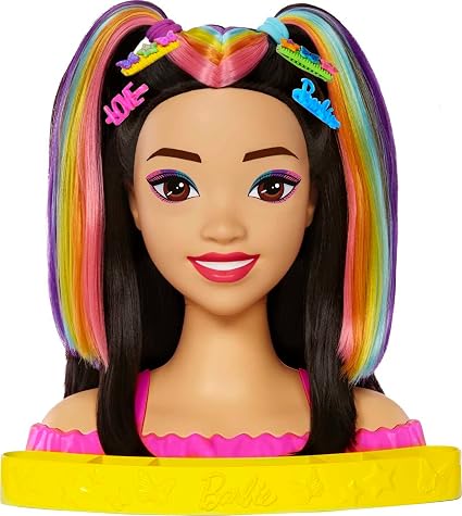 Amazon.com: Barbie Totally Hair Styling Doll Head & 20+ Accessories ...