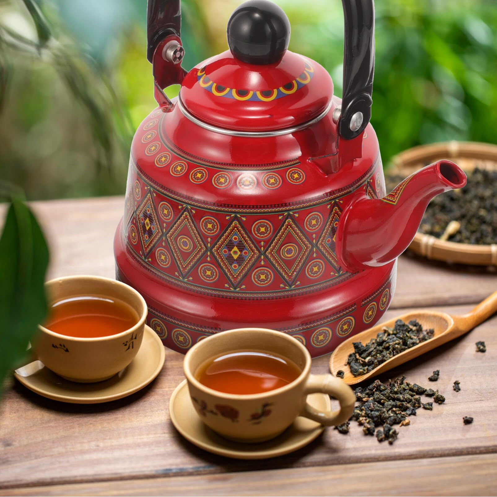 Snapklik.com : Enameled Teapot Enamel Tea Kettle, Vintage Tea Pot For ...