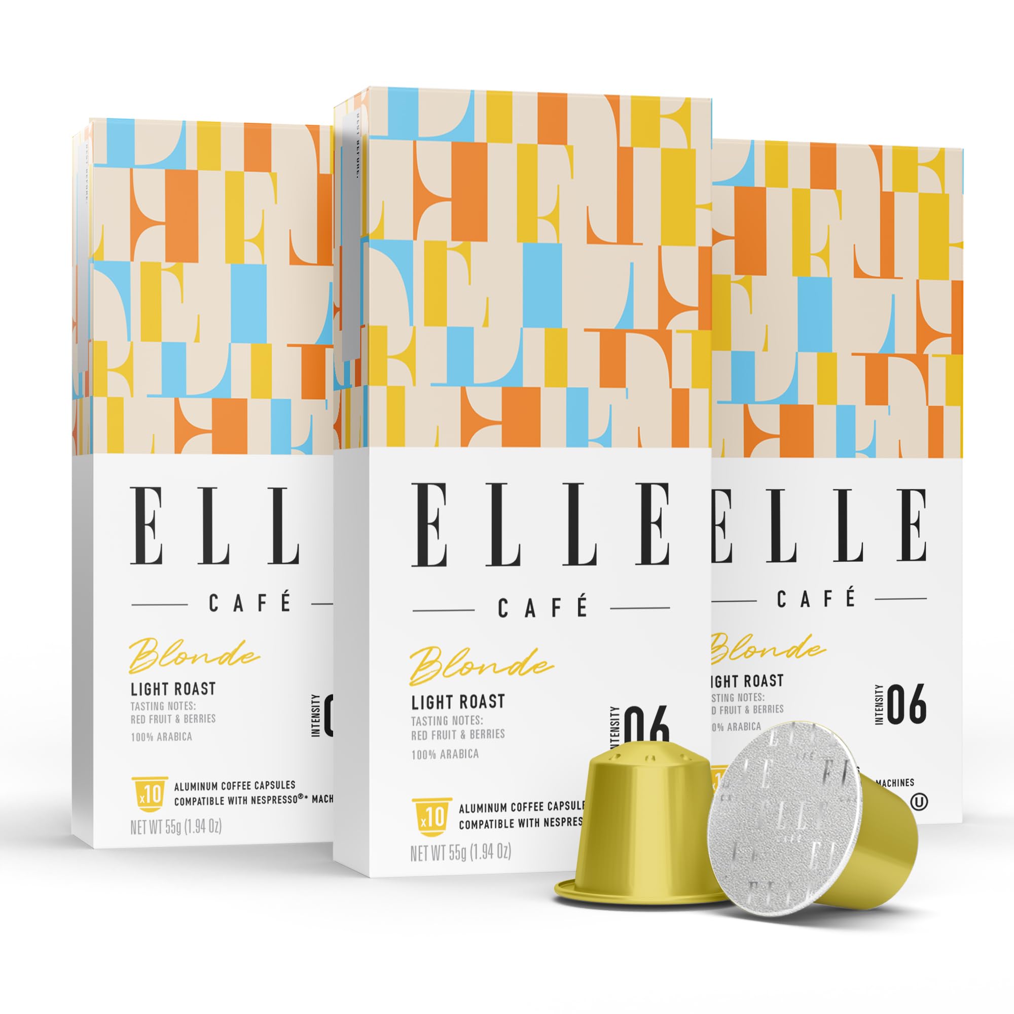 Amazon.com: ELLE Cafe© Blonde Espresso Coffee Pods - 30 Count - Light ...