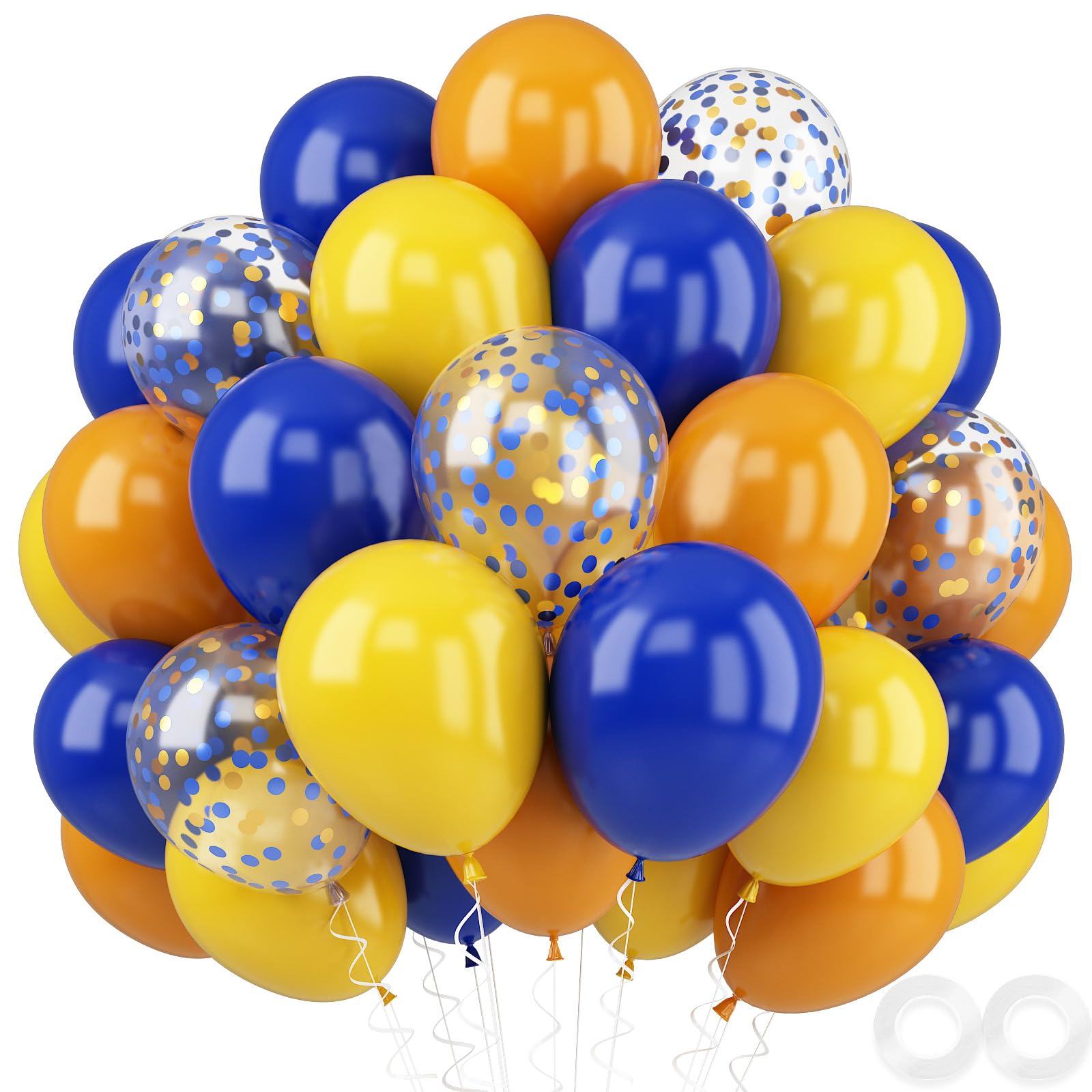Snapklik.com : 52 PCS 12 Inch Retro Blue And Yellow Matte Balloons