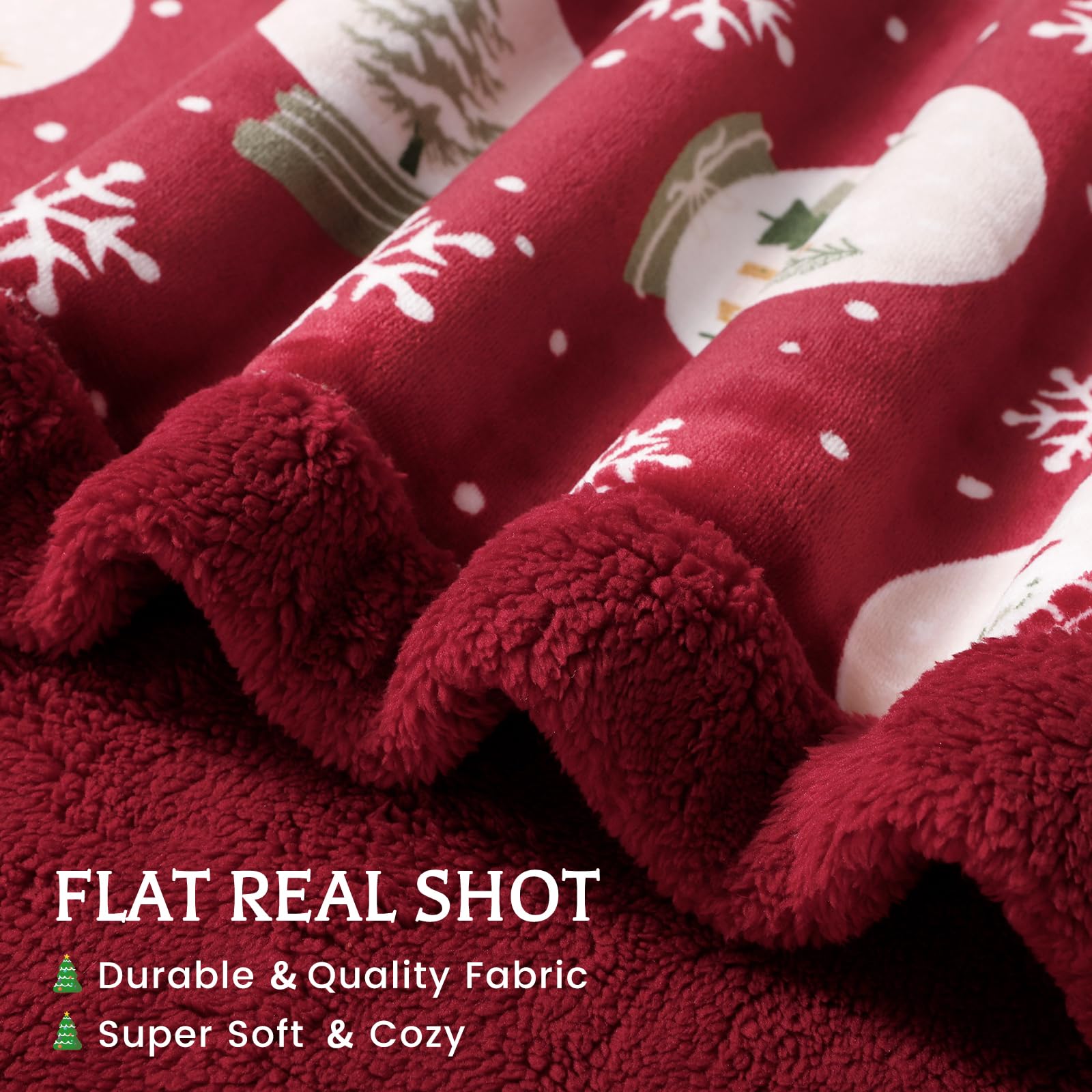 Cozy Bliss Sherpa Throw Blanket Red Christmas Blanket Double-Sided ...